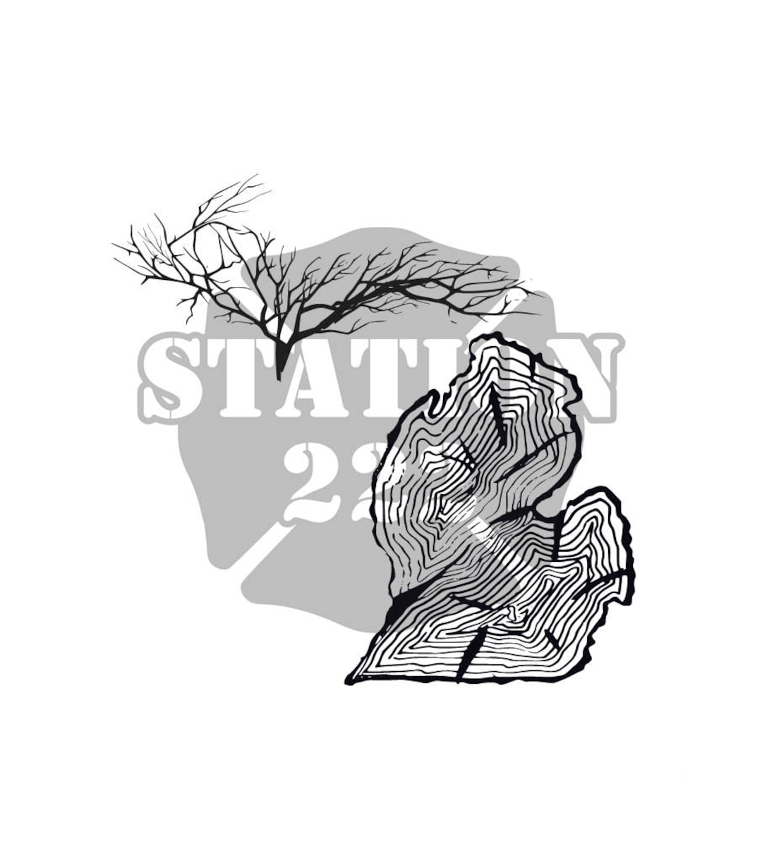 Michigan Tree Rings Nature MI SVG Cut File Sil Silhouette Cameo Cricut ...