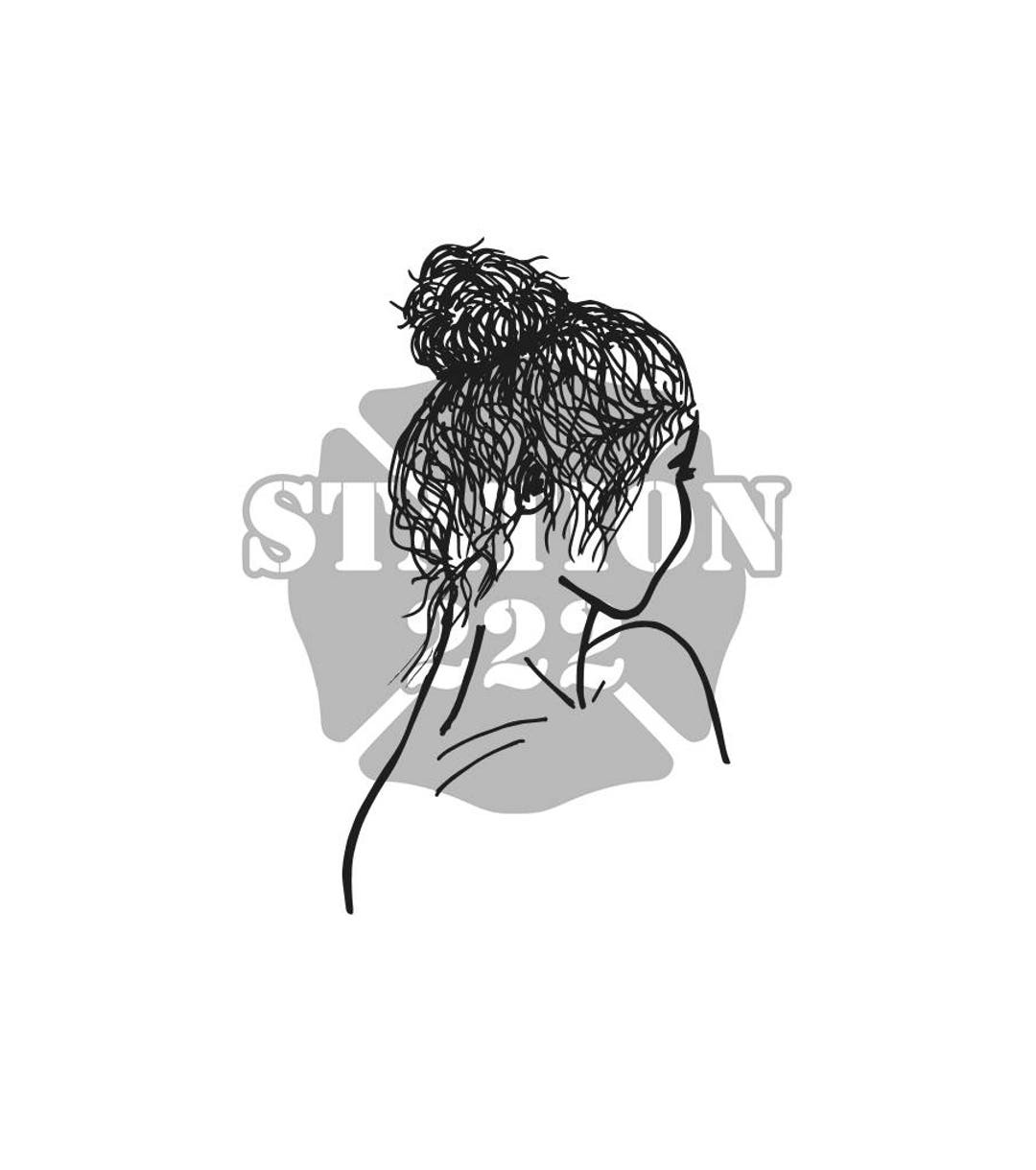 Messy Bun SVG Cut File - Etsy