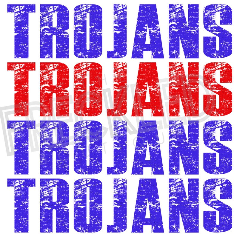 Trojans Png File, Stacked, Distressed, School Mascot, Gold, Black ...