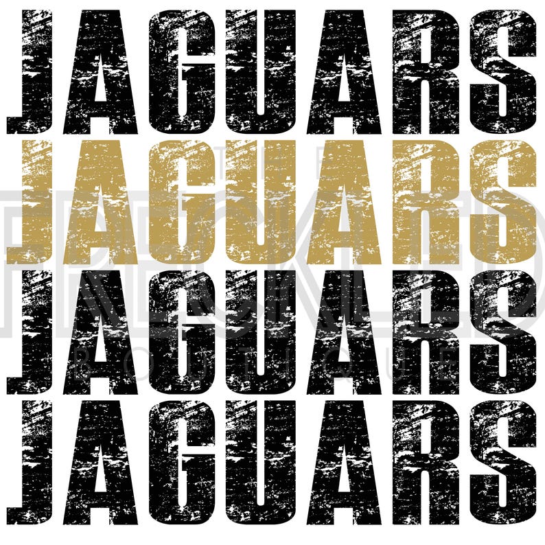 Jaguars Png File, Stacked, Distressed, School Mascot, Gold, Black ...
