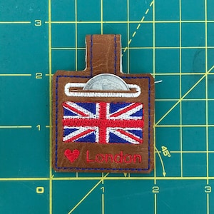ITH Union Jack Key Fob Embroidery Design - British Flag Key Fob With ...