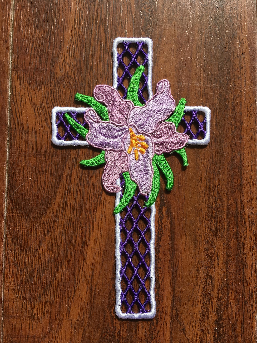 FSL Cross - 2 Sizes 4x4 or 5x7 Hoop - Cross With Lily - FSL Cross ...