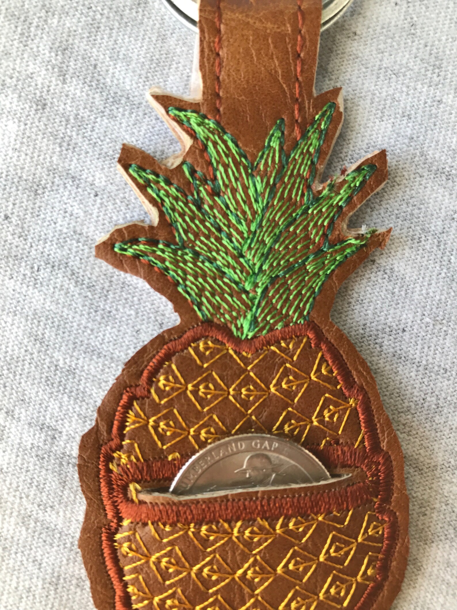 ITH Pineapple Key Fob Embroidery Design Pineapple Key Fob | Etsy