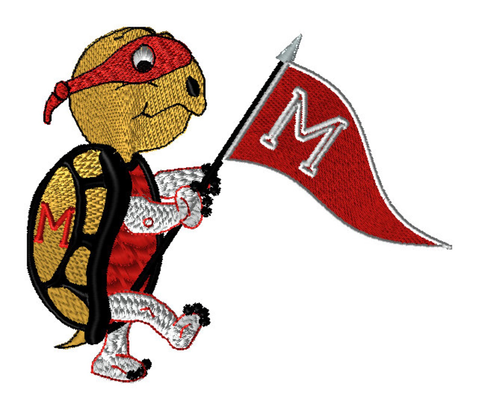 Cute Turtle Mascot With Letter M 6 in X 5 in Turtle - Etsy