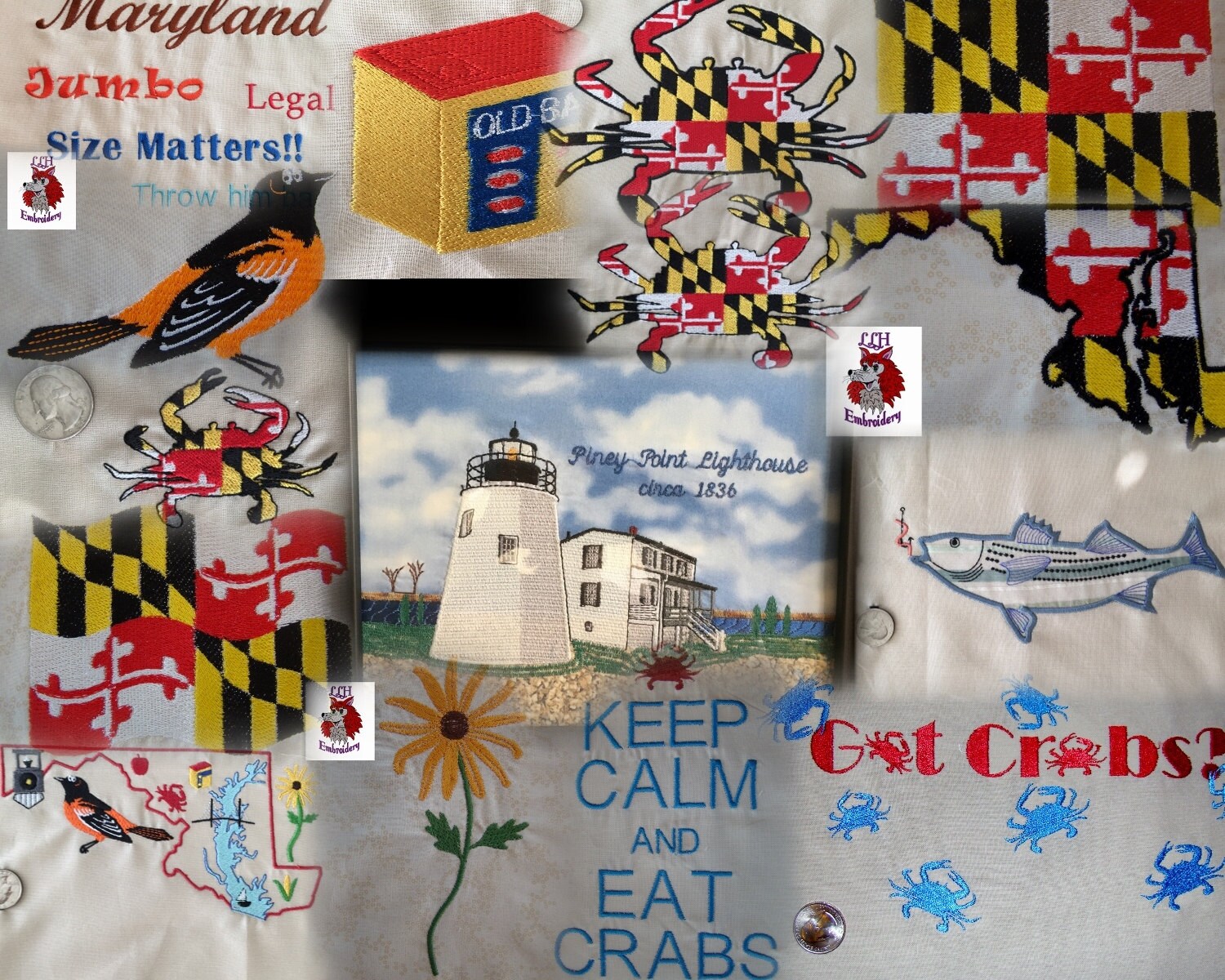 Craft Supplies & Tools outline of state of Maryland with flag overlay ...