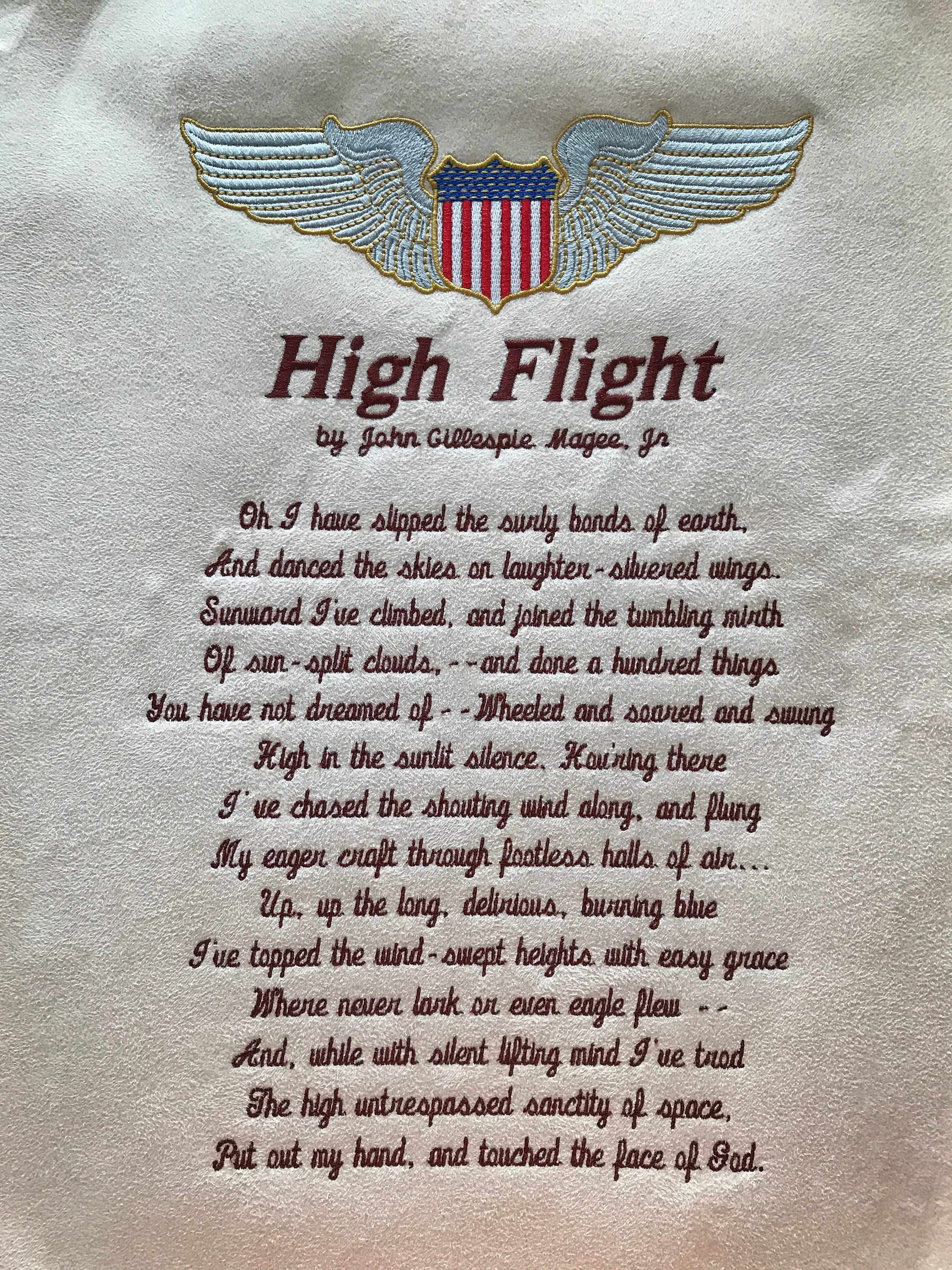 High Flight Embroidery Design - High Flight With Wings Embroidery ...