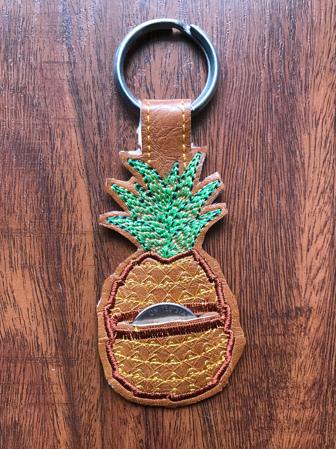 ITH Pineapple Key Fob Embroidery Design Pineapple Key Fob | Etsy