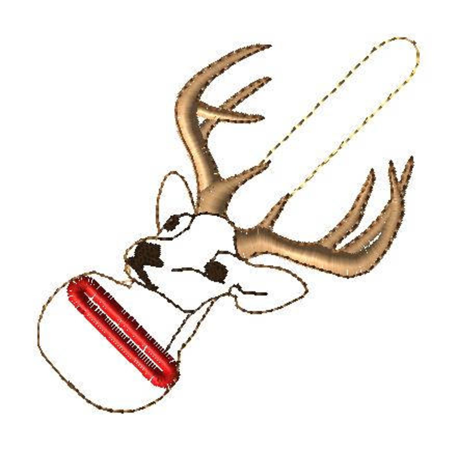 ITH Deer Head Key Fob Embroidery Design - Key Fob With Quarter Holder ...