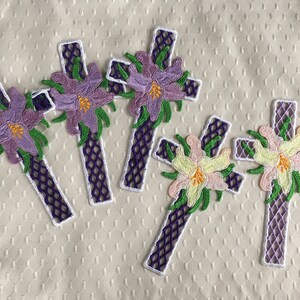 FSL Cross - 2 Sizes 4x4 or 5x7 Hoop - Cross With Lily - FSL Cross ...