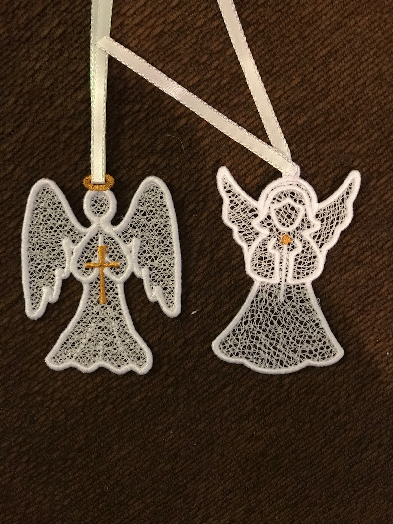 FSL Angels - 2 FSL Angel Embroidery Designs- 4x4 Design - Free Standing ...