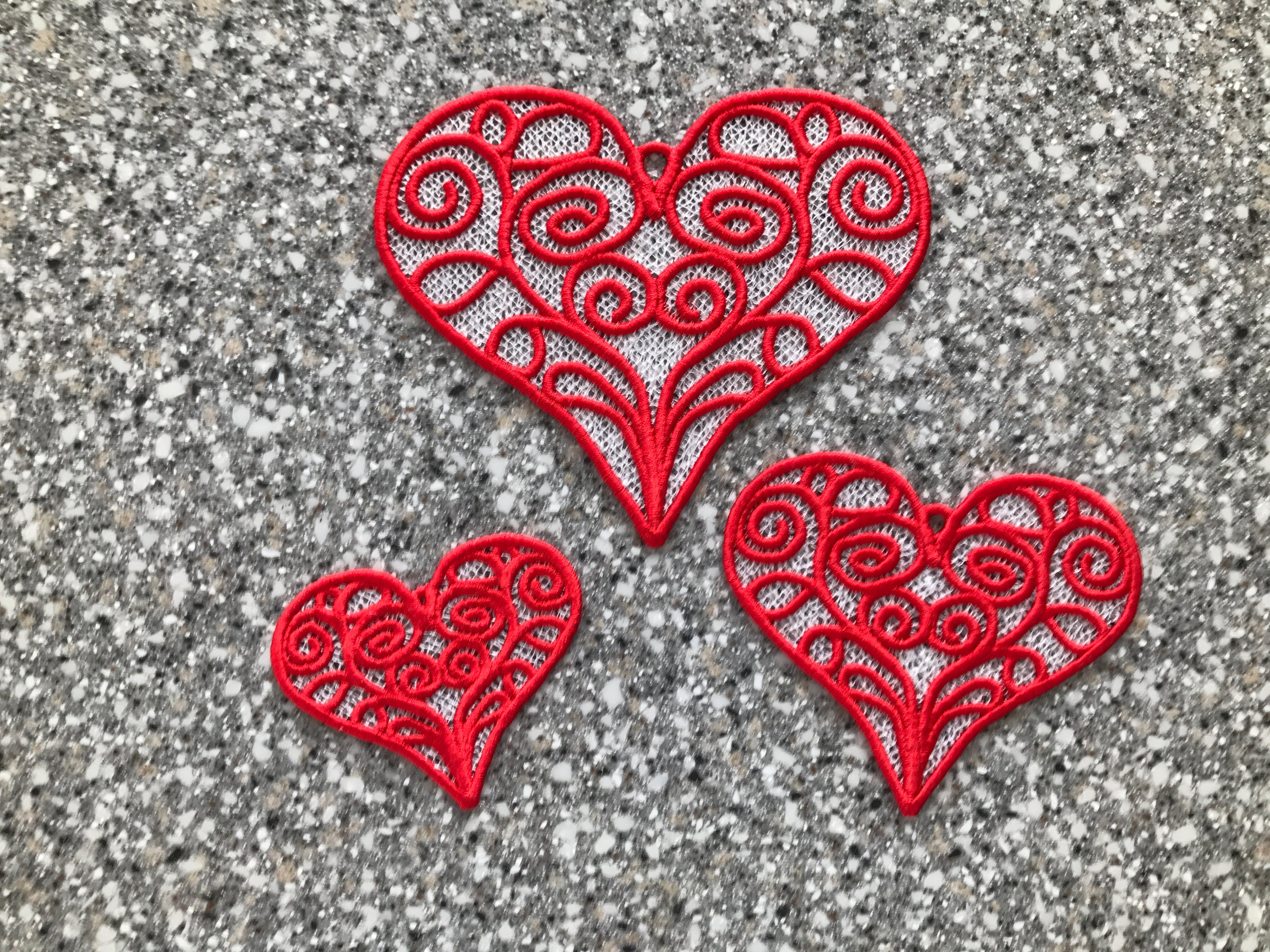 FSL Heart Embroidery Design - FSL Hearts Fit 4x4 or 5x7 Hoop - Free ...