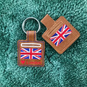 ITH Union Jack Key Fob Embroidery Design - British Flag Key Fob With Quarter or Pound Holder ...