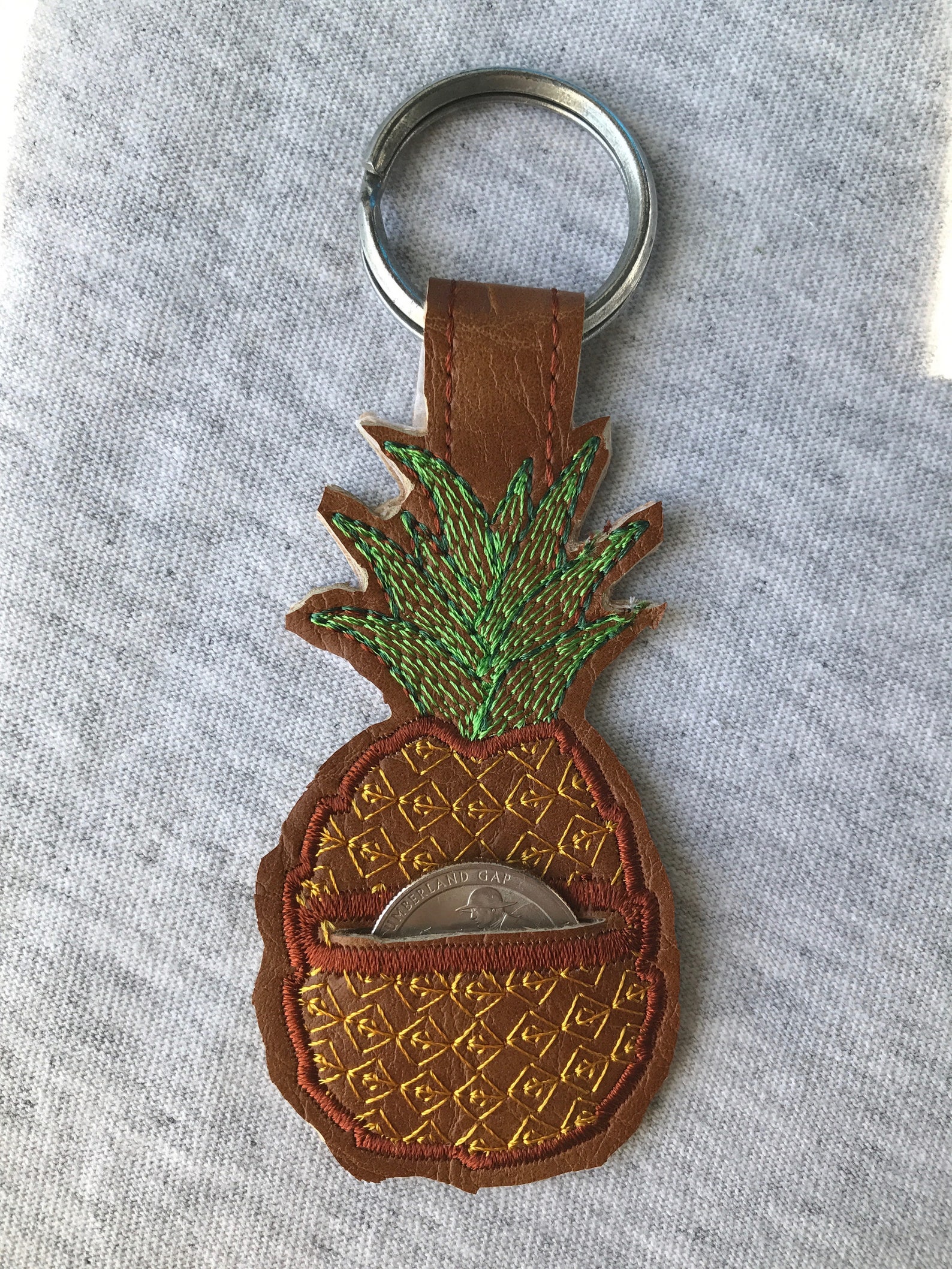 ITH Pineapple Key Fob Embroidery Design Pineapple Key Fob | Etsy