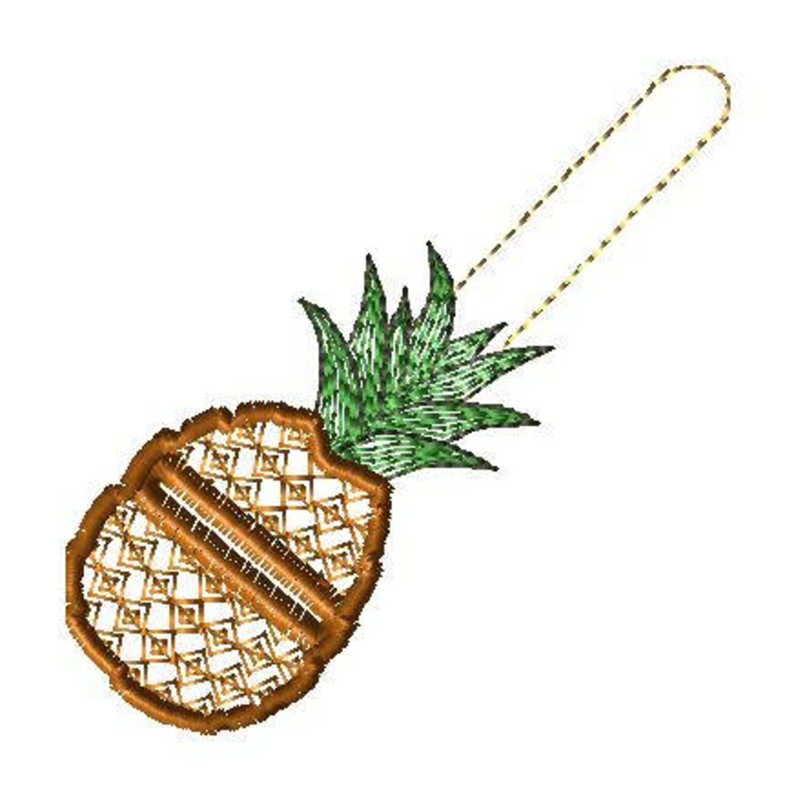 ITH Pineapple Key Fob Embroidery Design Pineapple Key Fob | Etsy