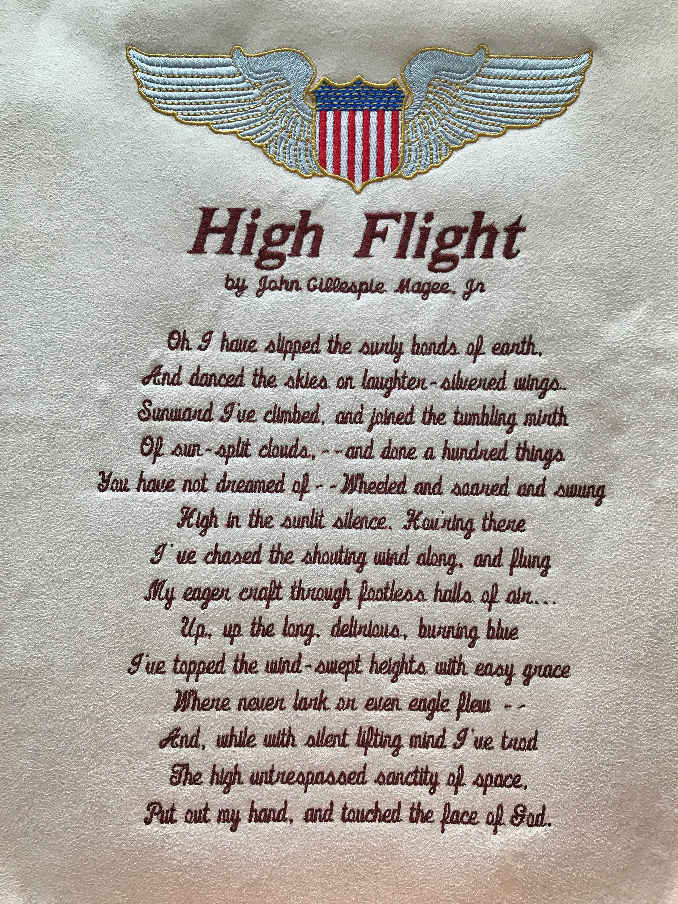 High Flight Embroidery Design High Flight With Wings | Etsy