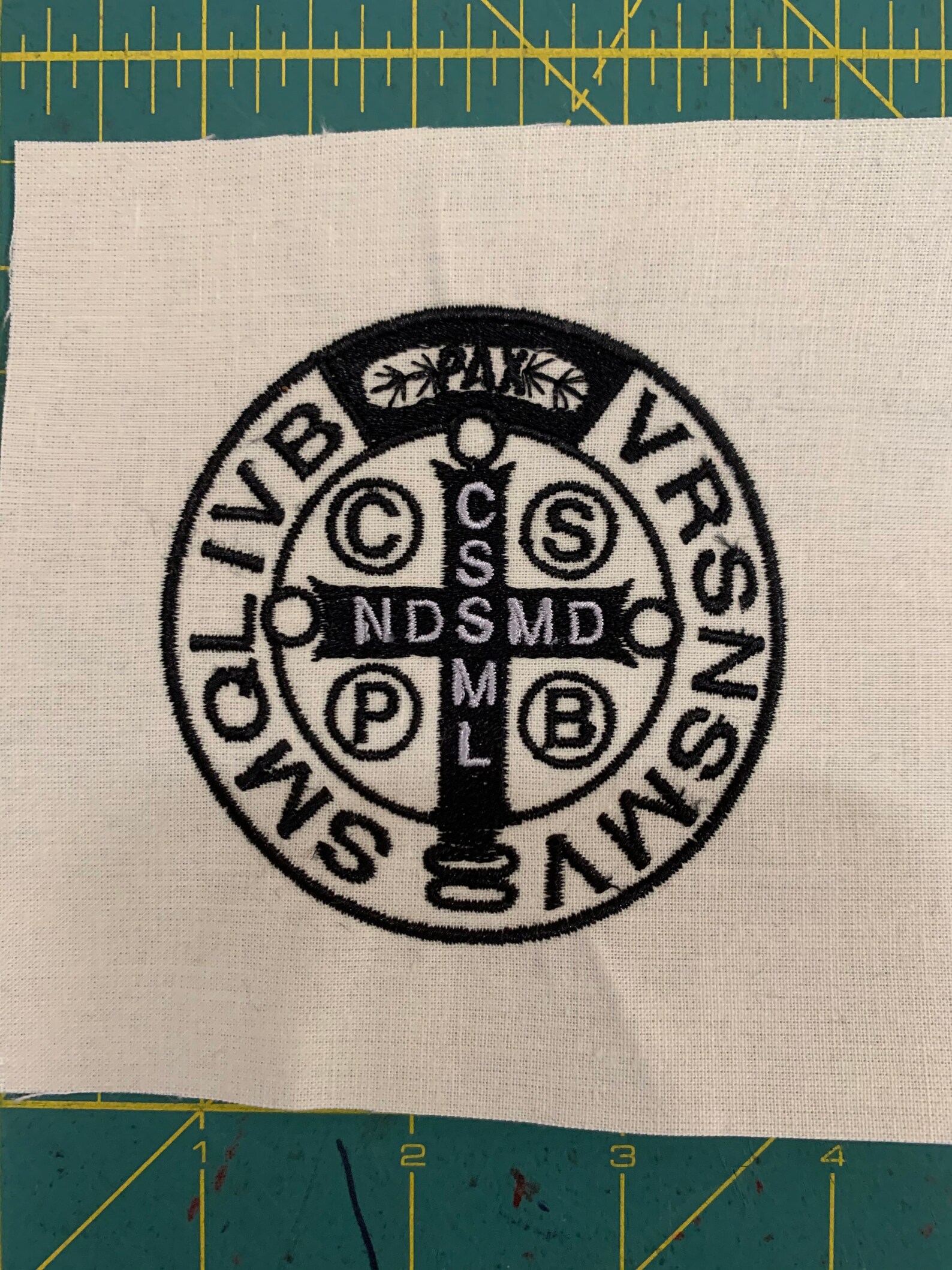 St Benedict Medal Embroidery Design - Front and Back - 2 Sizes - 6 ...