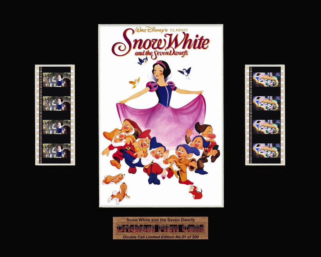 Snow White and the Seven Dwarfs Disney Unframed Double Film Cell ...