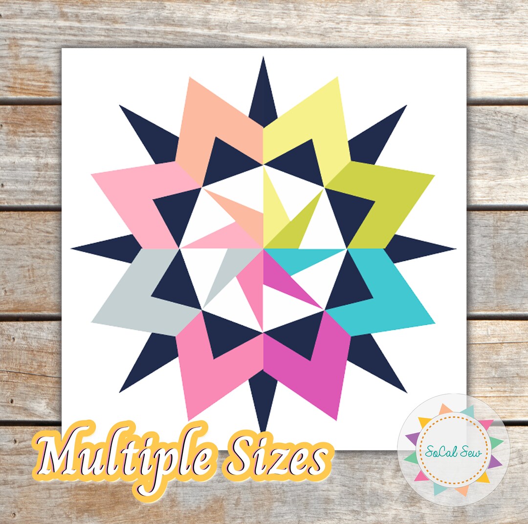 Rainbow Star Quilt Block Pattern: Foundation Paper Piecing (digital ...