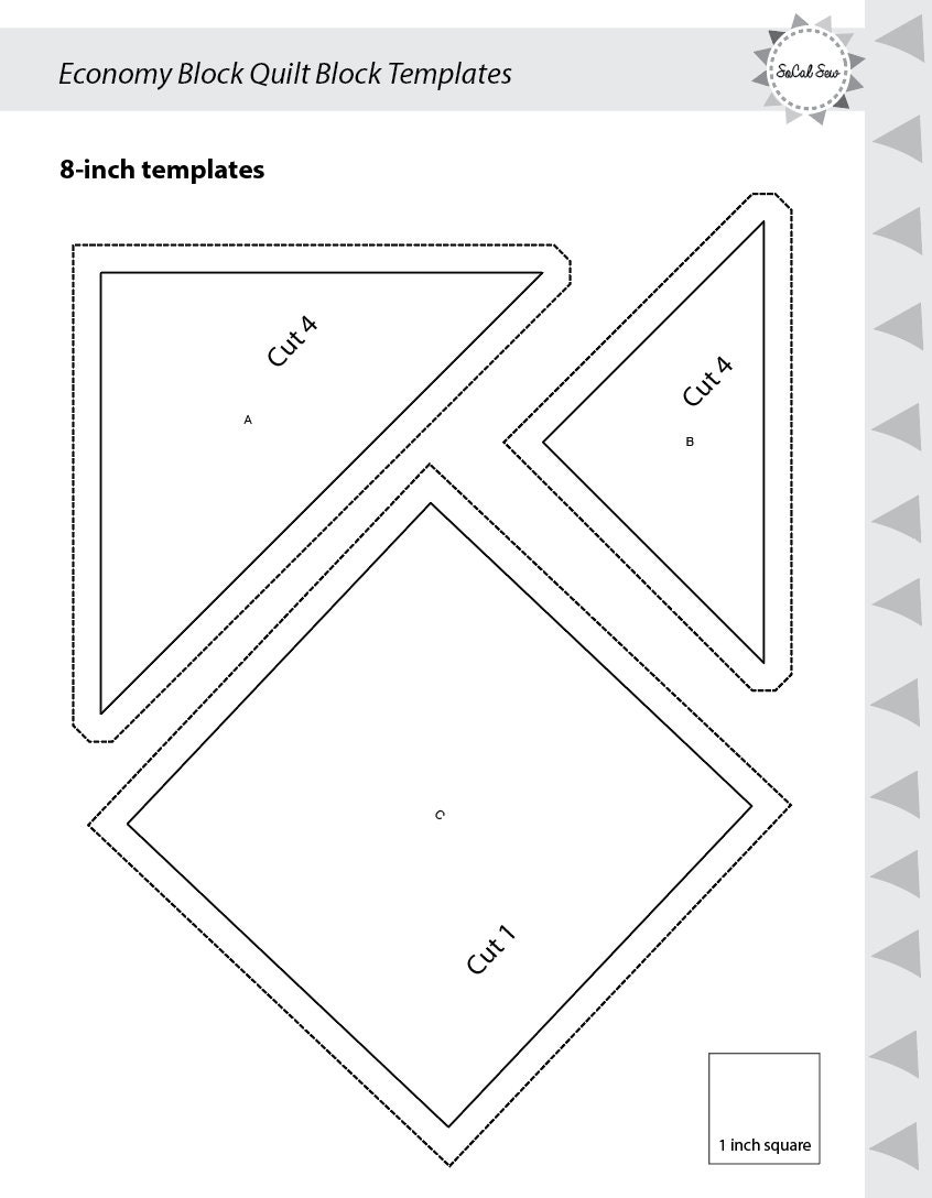 Economy Quilt Block Pattern Templates: 6 Sizes, Beginner Friendly (PDF ...