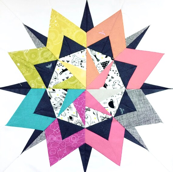 16 Inch Star Quilt Pattern Fast Flying Geese + Sawtooth Star Quilt