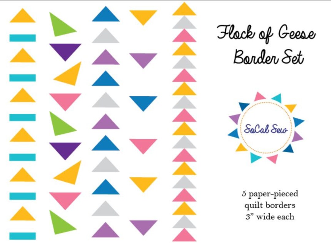 Flying Geese Quilt Borders: 5 Paper Piecing Patterns (3-inch) - Etsy