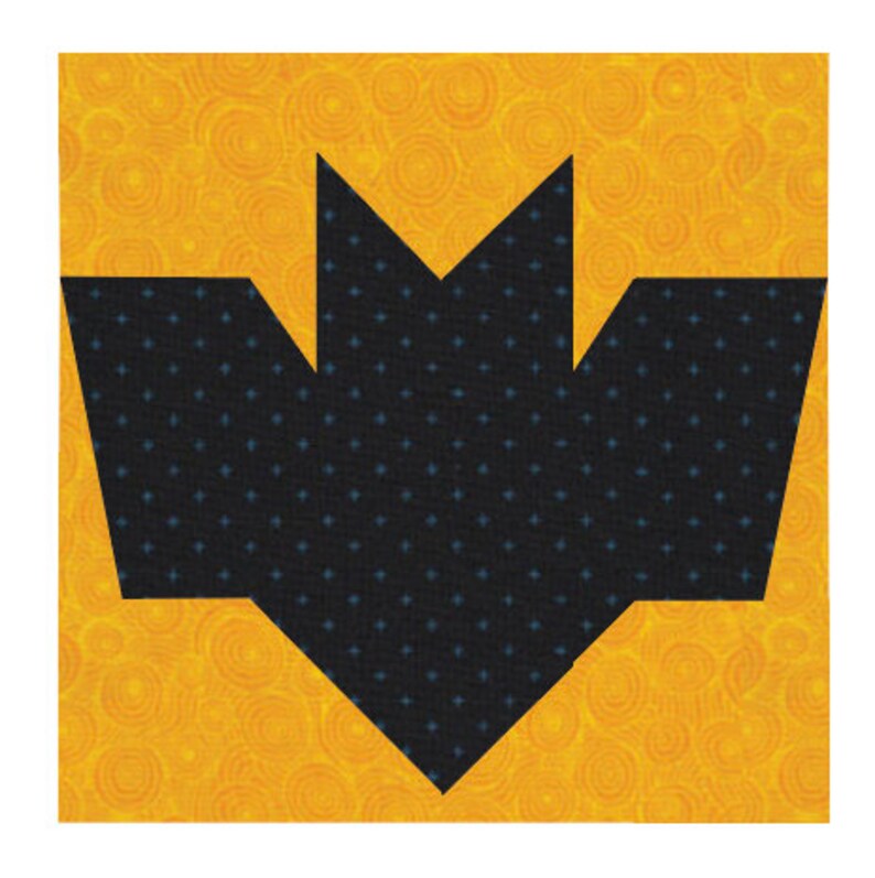 Easy Bat Quilt Block Paper Pieced Bat Cute Bat Block - Etsy