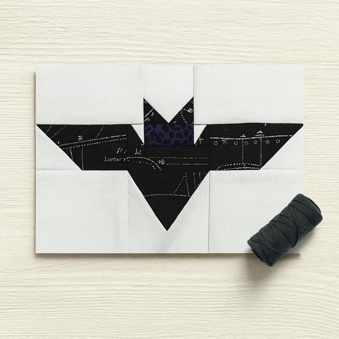 Bat Quilt Block Pattern: Easy Paper Piecing (PDF Pattern, 8x6 Inches ...