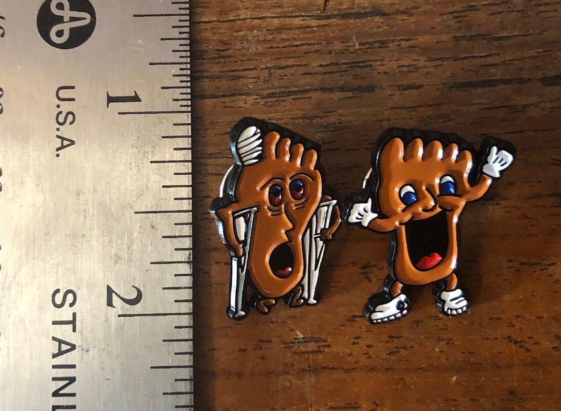 Happy Foot Sad Foot Pins Set of Two One HaFo and One SaFo | Etsy