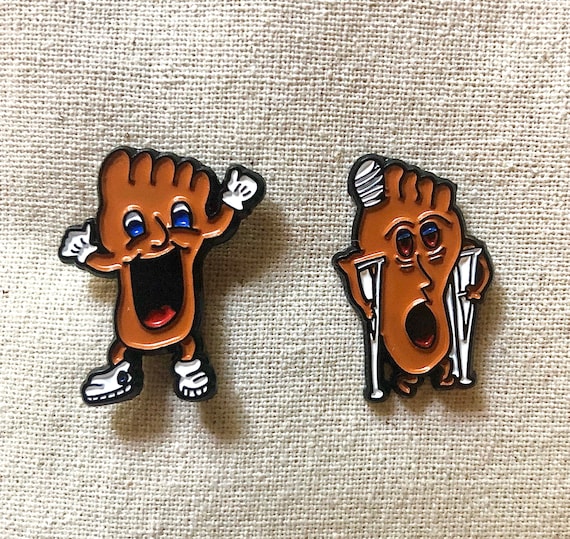 Happy Foot Sad Foot Pins Set of Two One HaFo and One SaFo | Etsy