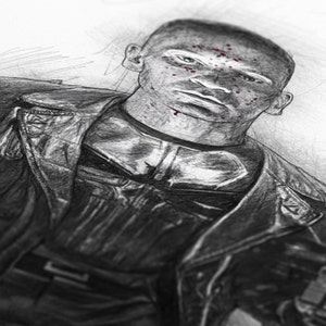 Punisher Art Print: Frank Castle marvel Inspired Superhero Digital ...