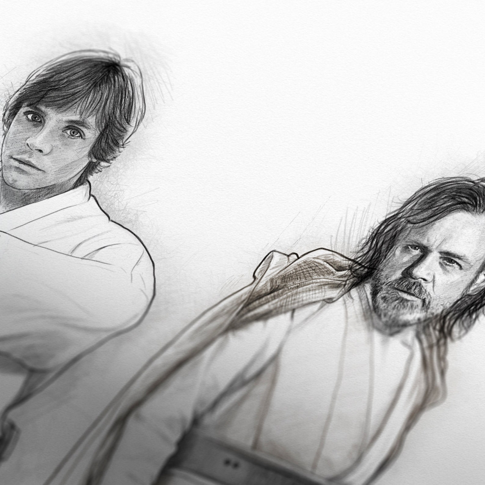 Star Wars Print Luke Skywalker Young & Old Star Wars | Etsy