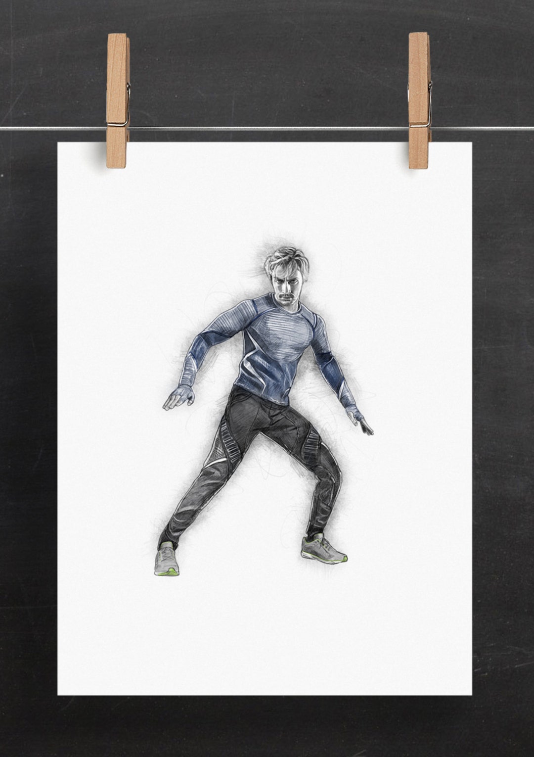 Quicksilver Print: Age of Ultron Poster marvel Print, Digital Pencil ...