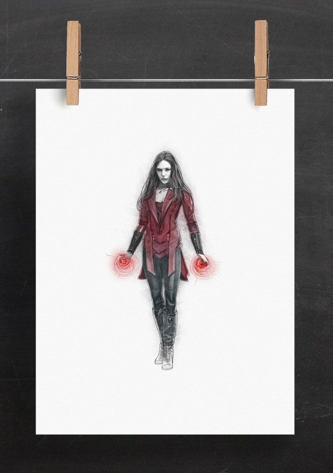 Avengers Print, Scarlet Witch Art, Wanda Maximoff Poster (marvel Print ...
