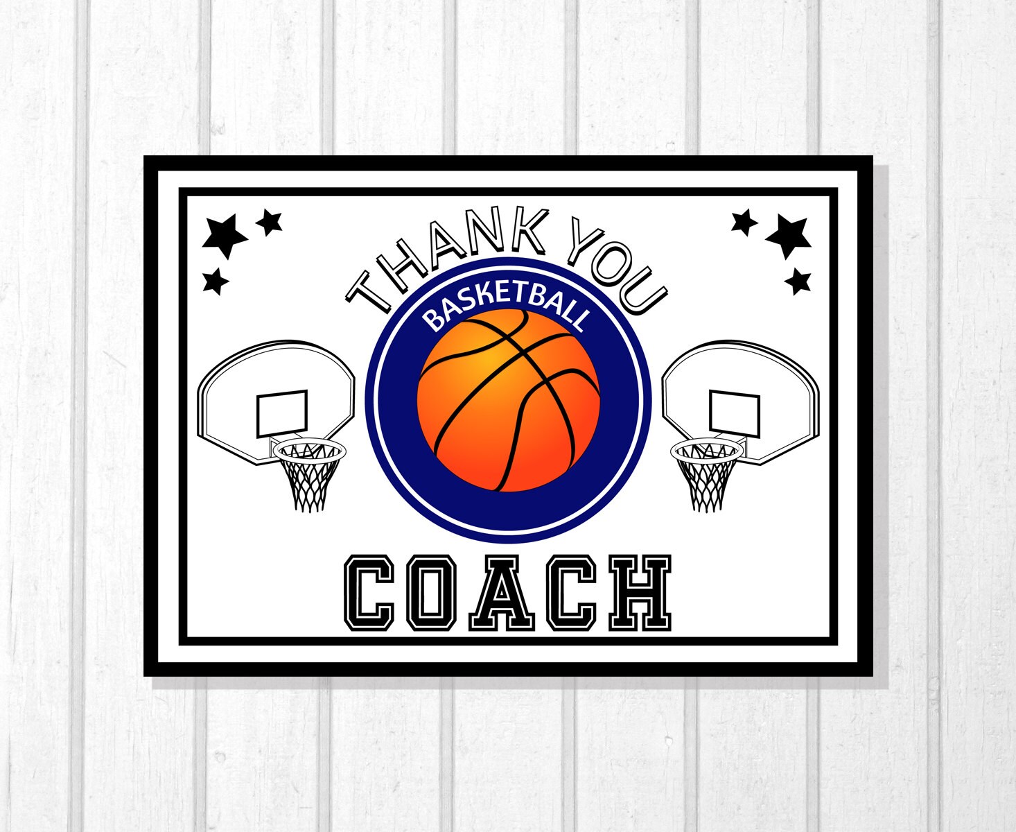 Thank You Basketball Coach Greeting Card, Printable, Downloadable ...