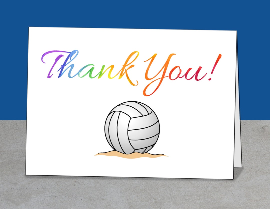PRINTABLE Volleyball Coach Card, Thank You Team Card, Volleyball Thank ...