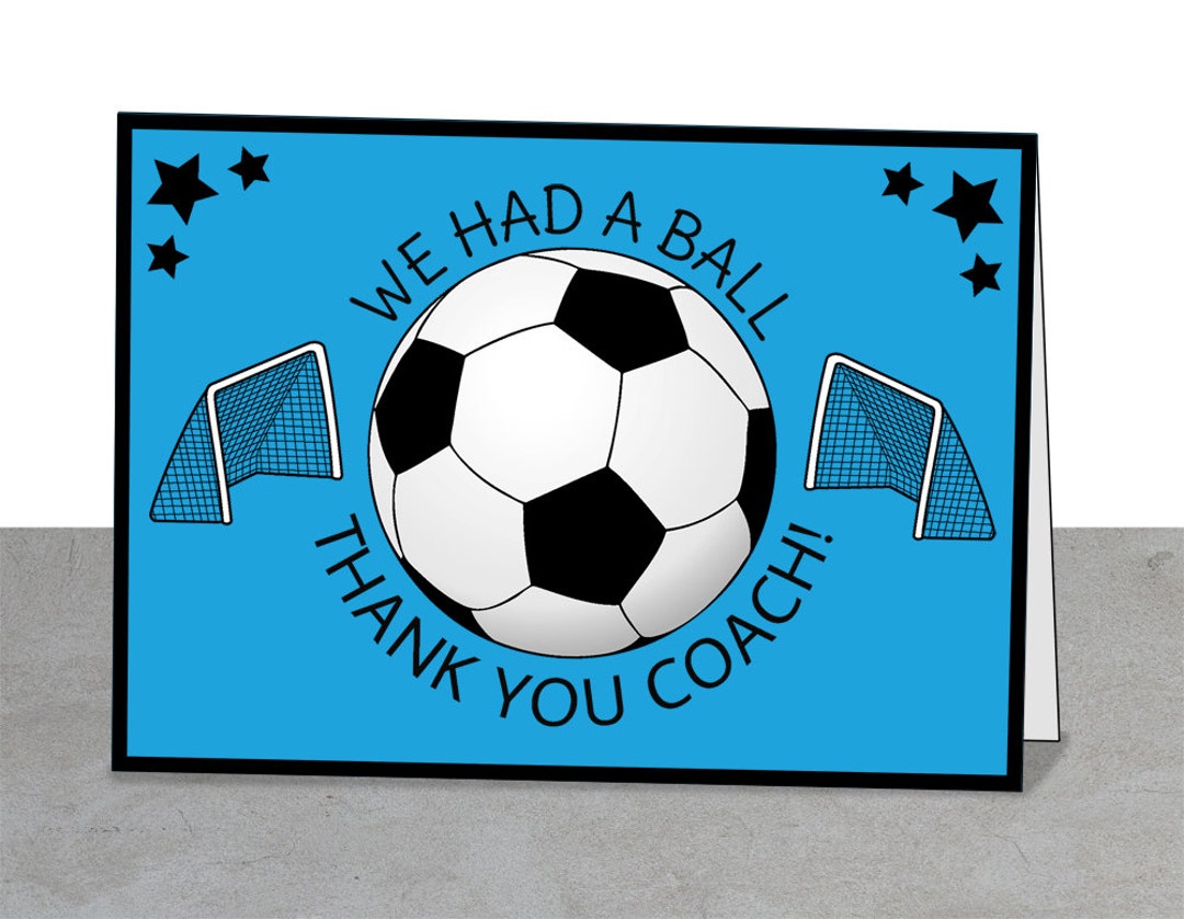Soccer Thank You Card, Soccer Coach, Coaches, Instant Download ...