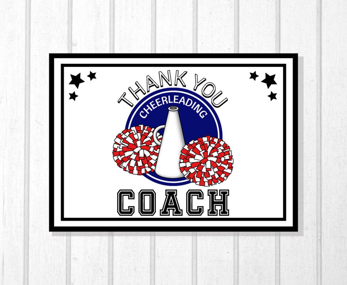 Cheerleading Thank You Team Card, Cheer Note, Downloadable, 5 X 7 ...