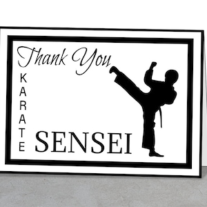 Karate Thank You Card,boy, Girl, Printable Card, Mentor Gift, Sensei ...