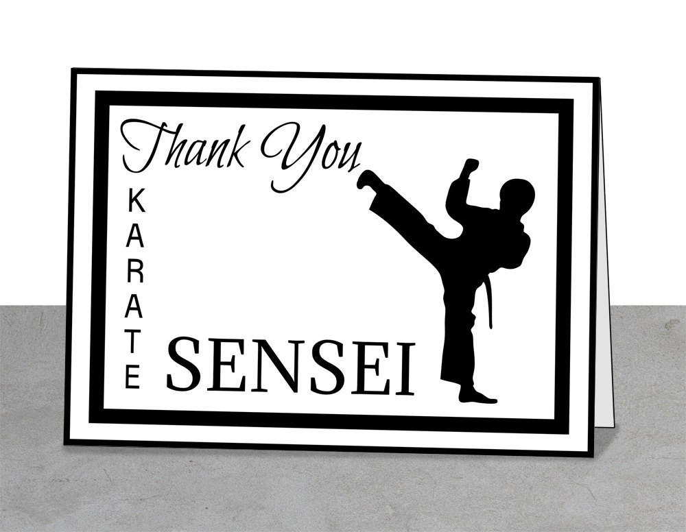 Karate Thank You Card,boy, Girl, Printable Card, Mentor Gift, Sensei ...