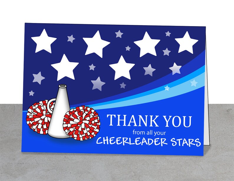 Cheerleader Thank You Card, Cheer Printable, Coach Gifts, Cheerleading ...