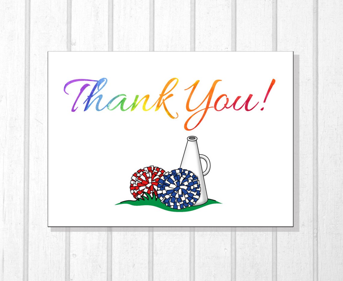 PRINTABLE Team Thank You Card for Cheerleading Coach, Instant Download ...