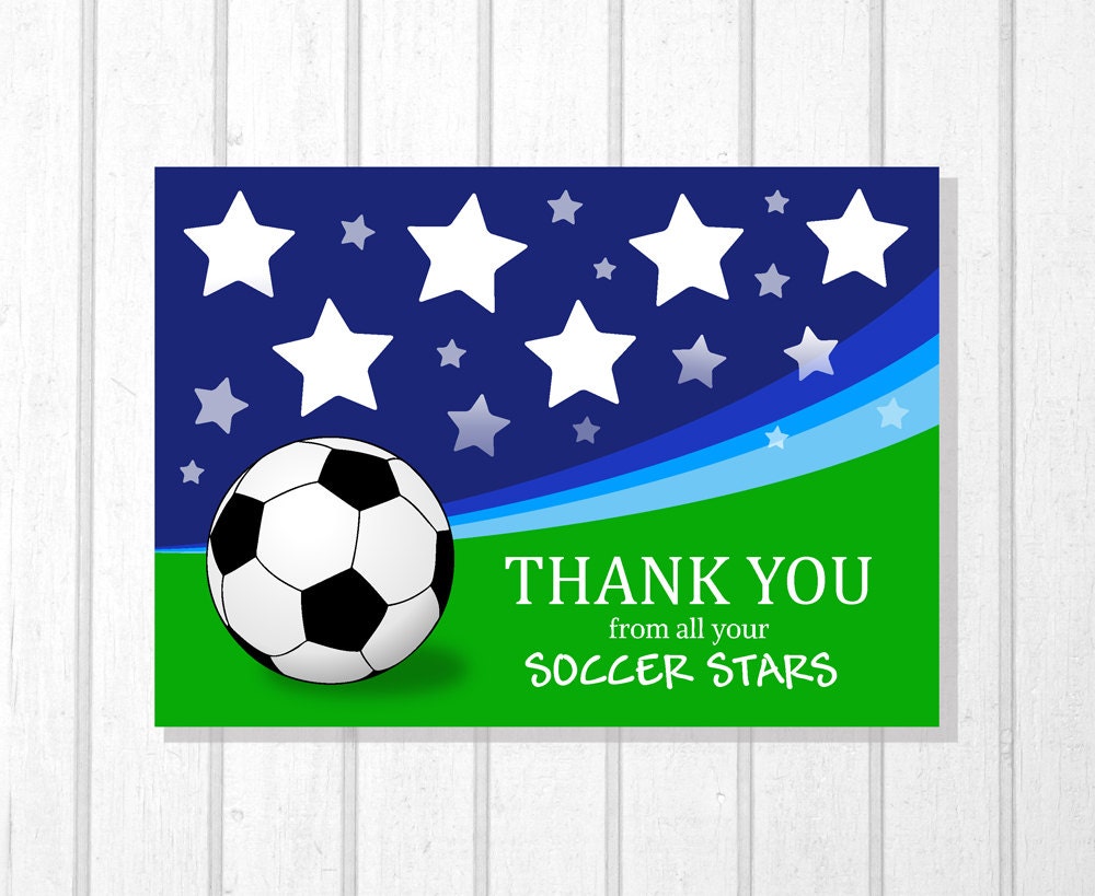 Soccer Coach Gifts, Soccer Note Cards, Printable Soccer Thanks, Digital ...