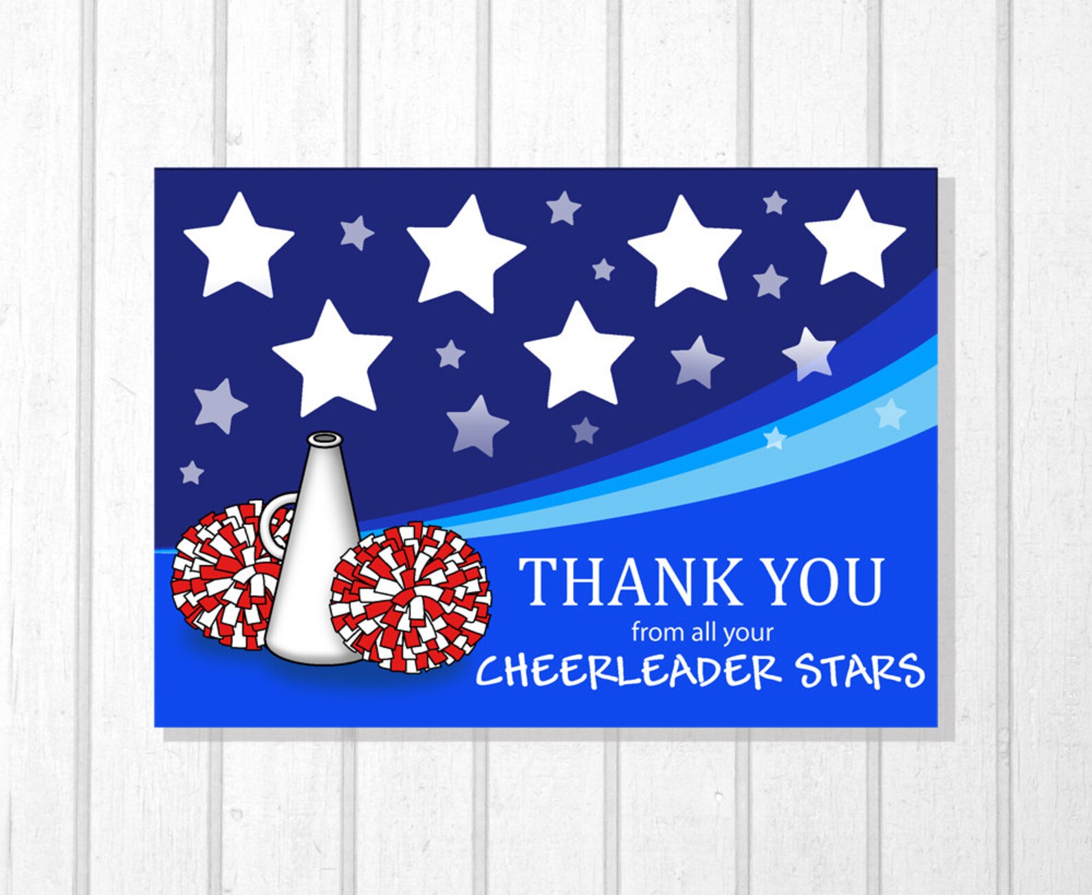 Cheerleader Thank You Card, Cheer Printable, Coach Gifts, Cheerleading ...