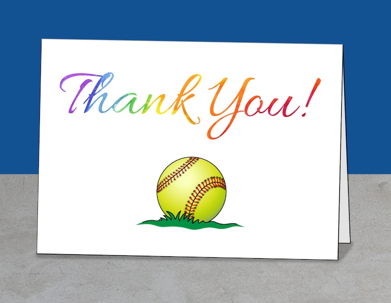 PRINTABLE Team Thank You Card for Softball Coach, Instant Download ...