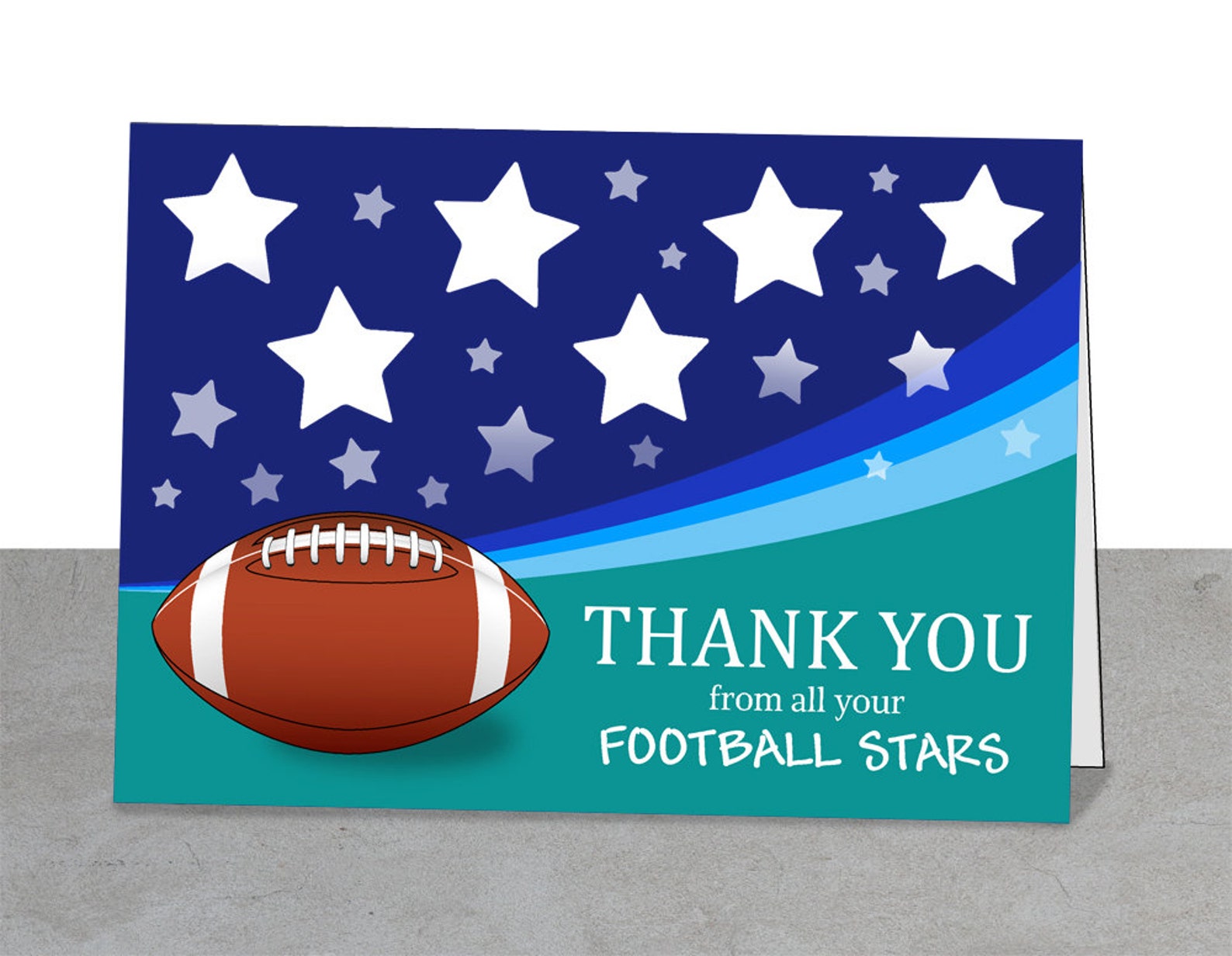 Football Thank You Card, Football Printable, Coach Gifts, Football ...