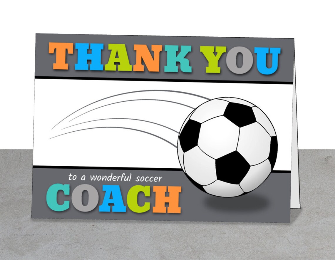 PRINTABLE Team Thank You Card for Soccer Coach, Instant Download ...