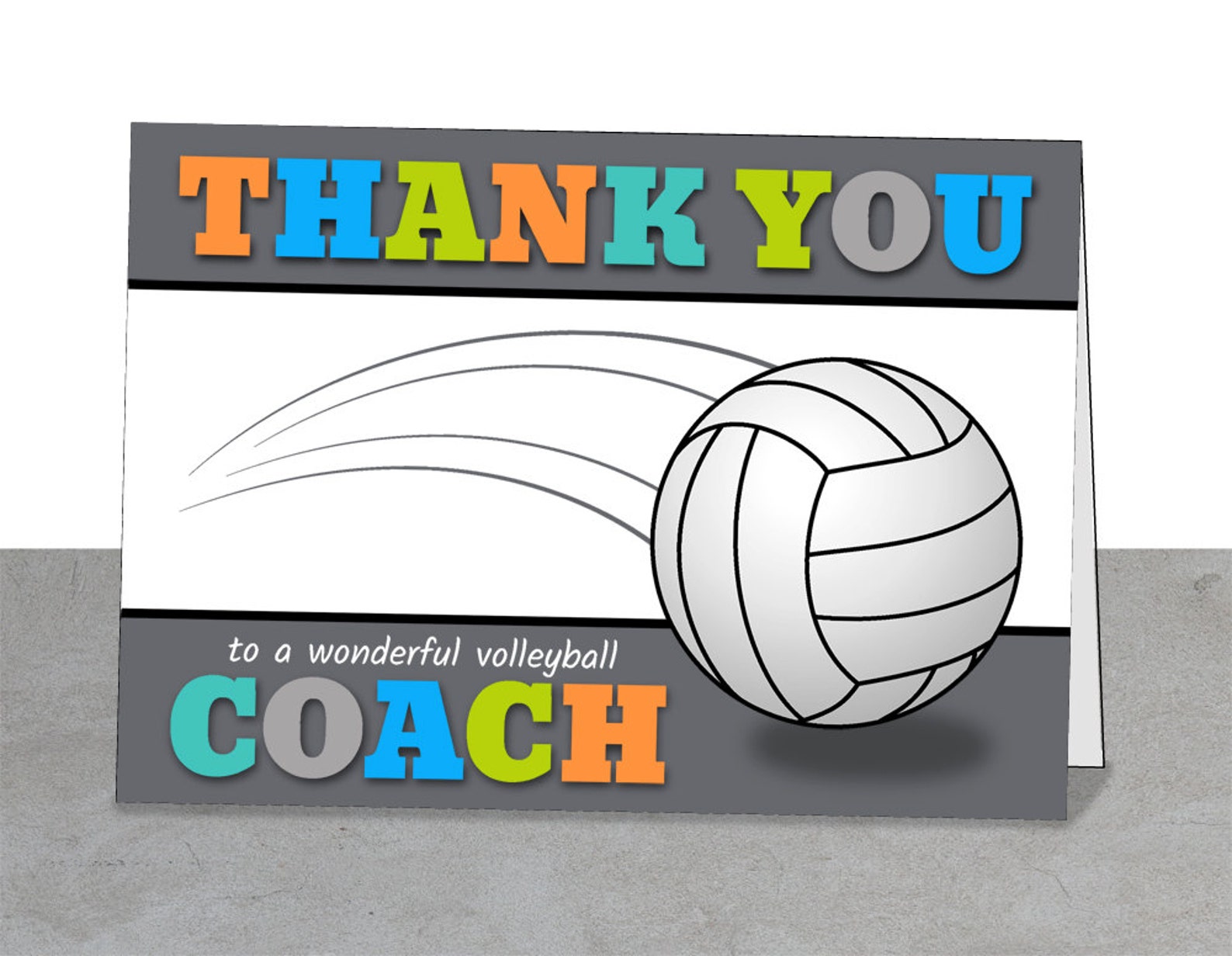 PRINTABLE Volleyball Coach Thank You Card, Team Thank You, Volleyball ...