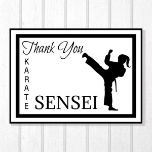 Karate Thank You Card,boy, Girl, Printable Card, Mentor Gift, Sensei ...