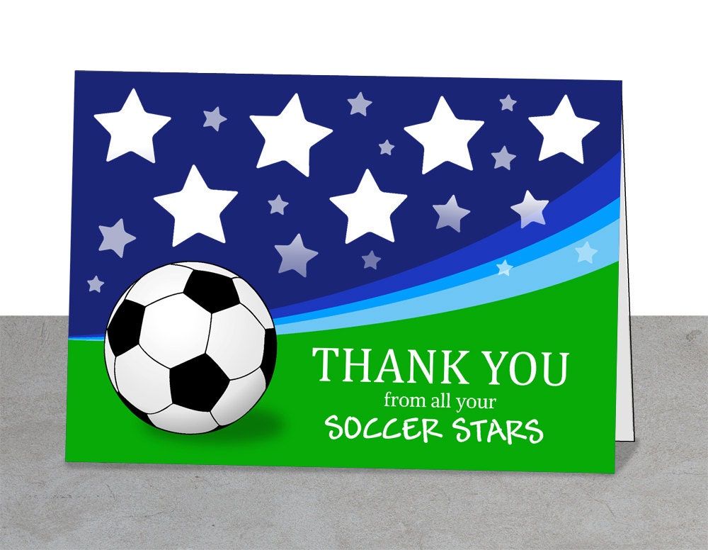 Soccer Coach Gifts, Soccer Note Cards, Printable Soccer Thanks, Digital ...