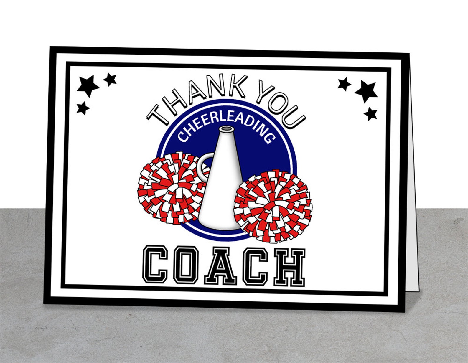 Cheerleading Thank You Team Card, Cheer Note, Downloadable, 5 X 7 ...